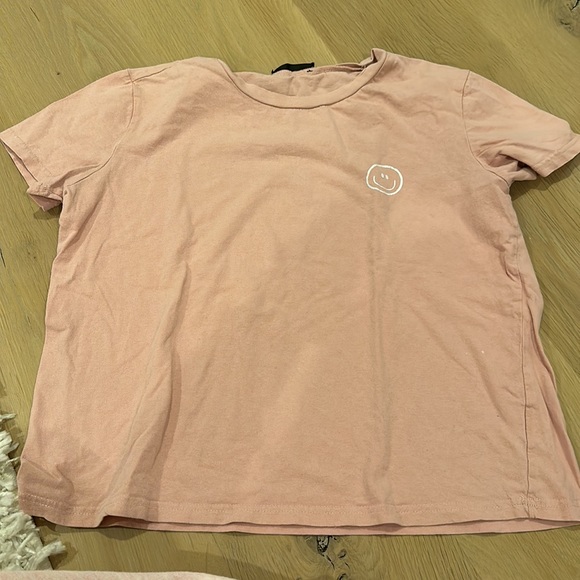 SHEIN | Tops | Pink Smiley Face Tshirt Shein | Poshmark